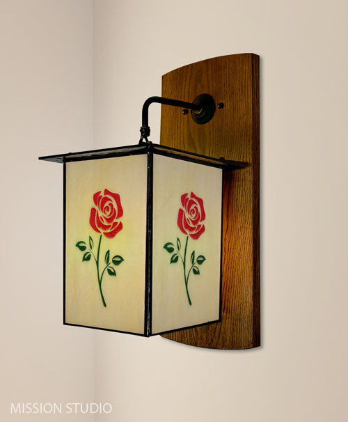 Large Wall Sconce #111 With Roses | Mission Studio