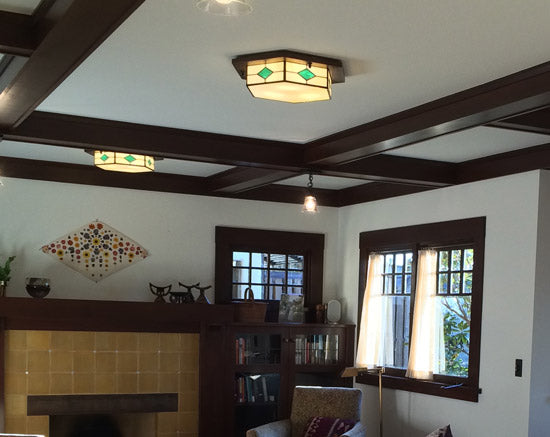 Arts and Crafts Style Living Room with Multiple Lights – Mission Studio