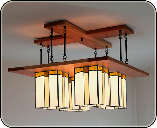 4 Light Prairie Style Chandelier | Mission Studio lighting